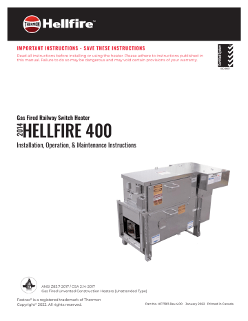 Thermon HELLFIRE 400 Owner's Manual | Manualzz