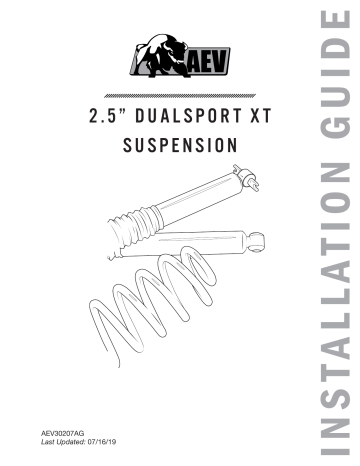 AEV JK DualSport XT Suspension 2.5″ Installation Guide | Manualzz
