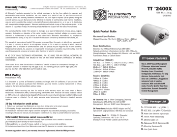 Teletronics TT2400X User Guide | Manualzz