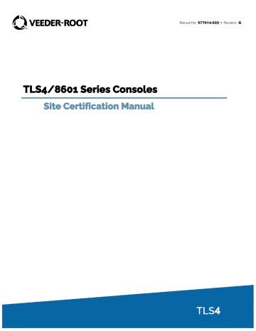Veeder-Root TLS4/8601 Series Manual | Manualzz