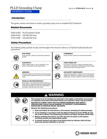 Veeder-Root PLLD Grounding Clamp Installation Guide | Manualzz