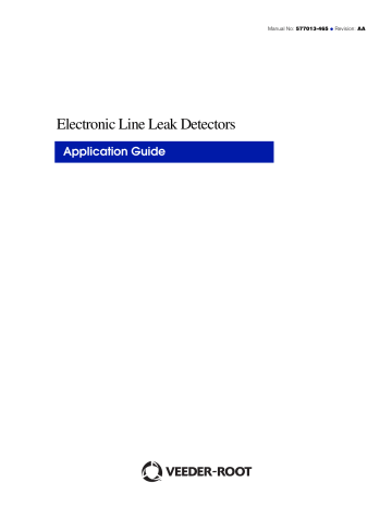 Veeder-Root Electronic Line Leak Detectors Guide | Manualzz