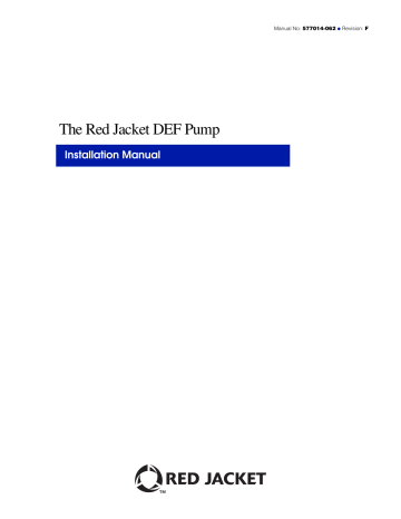 Veeder-Root The Red Jacket DEF Pump Installation Manual | Manualzz