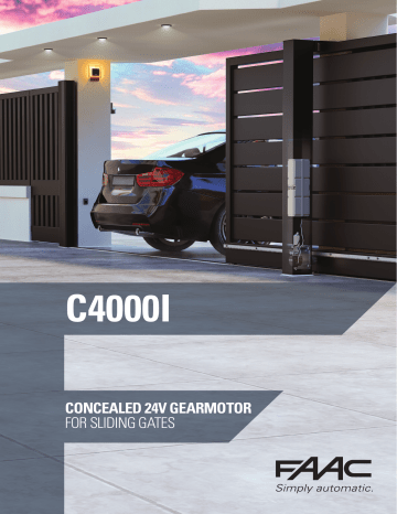 FAAC C4000i Integrated sliding gate operator Datasheet | Manualzz