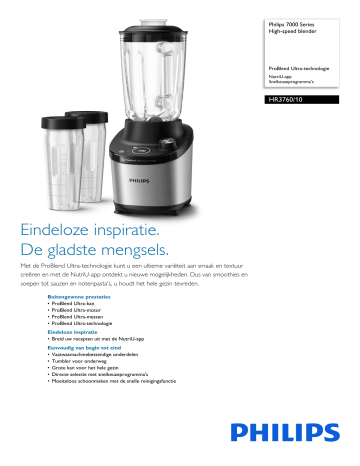 Philips HR3760/10 7000 Series High-speed blender Productdataset | Manualzz