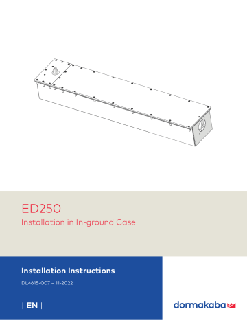 Dormakaba ED-IG In-Ground Swing Door Operator Installation Instructions ...