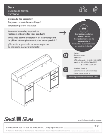 South Shore Versa Computer Office Desk Assembly Guide | Manualzz