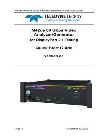 Lecroy M42de Protocol Analyzer Quick Start Guide | Manualzz