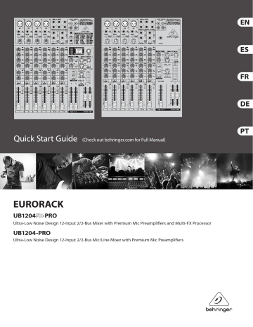 Behringer UB1204-PRO Mixer Quick Start Guide | Manualzz