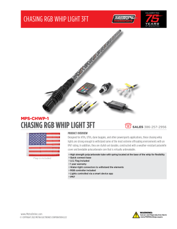 Metra MPS-CHWP-1 Powersports Product Product sheet | Manualzz