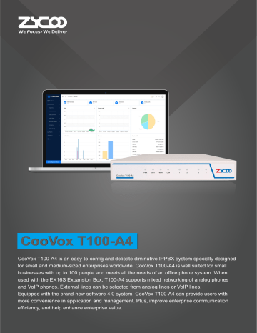 Zycoo CooVox T100 A4 Datasheet | Manualzz