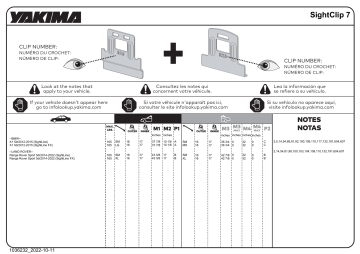 Yakima SightClip CLIPS FOR SIGHTLINE TOWERS Instructions | Manualzz