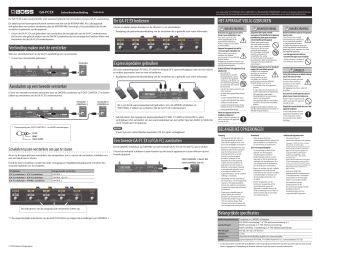 Boss GA-FC EX Foot Controller de handleiding | Manualzz