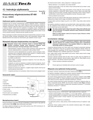 Basetech BT-400 Moisture meter Instrukcja obsługi | Manualzz