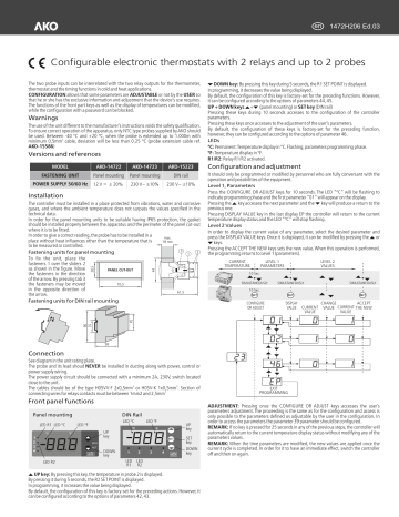 AKO Configurable electronic thermostats Instructions | Manualzz