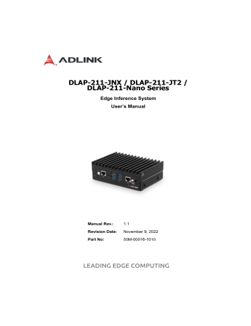 Adlink DLAP-211-JNX Jetson Xavier™ NX Edge AI Inference Platform Owner's Manual | Manualzz