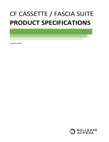 Rollease Acmeda CF90 CF Cassette/Fascia Suite Specifications | Manualzz