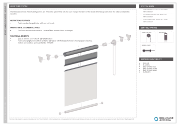 Rollease Acmeda Hook Tube System Quick Reference Guide | Manualzz