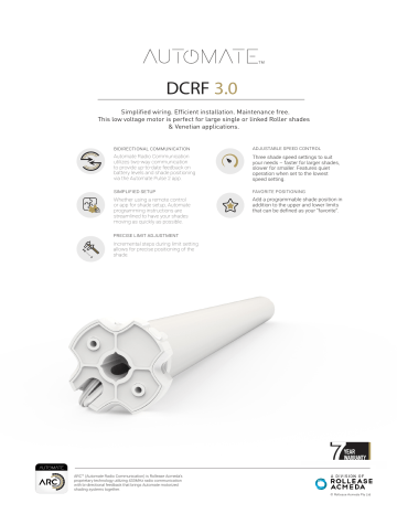 Rollease Acmeda Automate DCRF 3.0 Quick Reference Guide | Manualzz