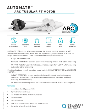 Rollease Acmeda Automate ACRF 15 Instructions | Manualzz
