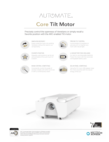 Rollease Acmeda Automate Core Tilt Quick Reference Guide | Manualzz