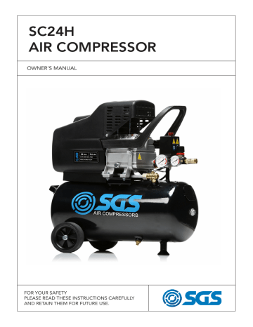 SGS SC24H 24 Litre Direct Drive Air Compressor User Manual | Manualzz