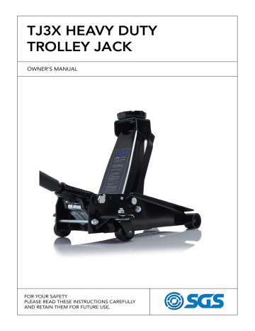 SGS TJ3X-JSRX2 3 Tonne Heavy Duty Trolley Jack Product Manual | Manualzz