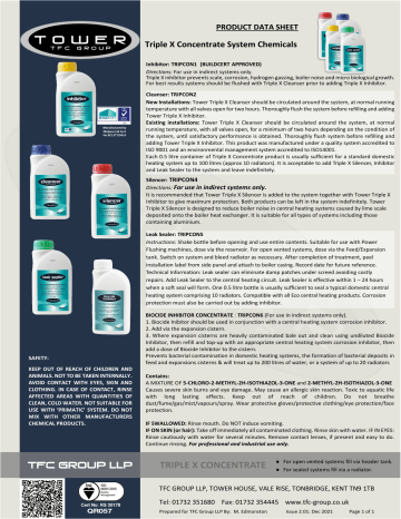 TFC Group Biocide Inhibitor Concentrate Specification | Manualzz