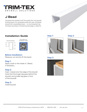 Trim-Tex J Bead Installation Guide | Manualzz