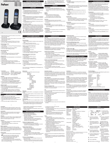 profoon PDX-1130 DECT telefoon met 3 handsets Manual | Manualzz