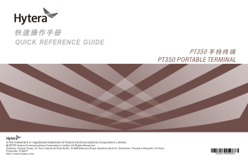 Hytera PT350 Portable Terminal Quick Reference Guide | Manualzz