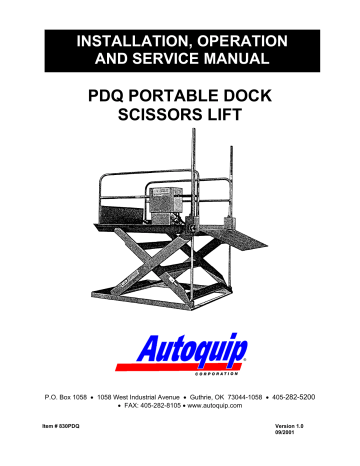 Autoquip PDQ Dock Lift Owner Manual | Manualzz