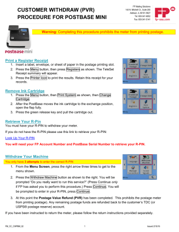 FP PostBase mini Instructions | Manualzz