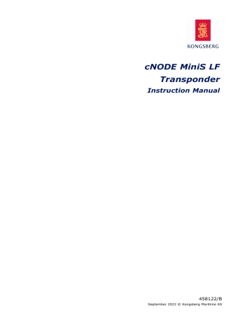 Kongsberg cNODE MiniS Transponder Instruction manual | Manualzz