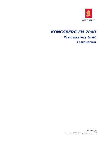 Kongsberg EM 2040 Multibeam echosounder Installation Manual | Manualzz