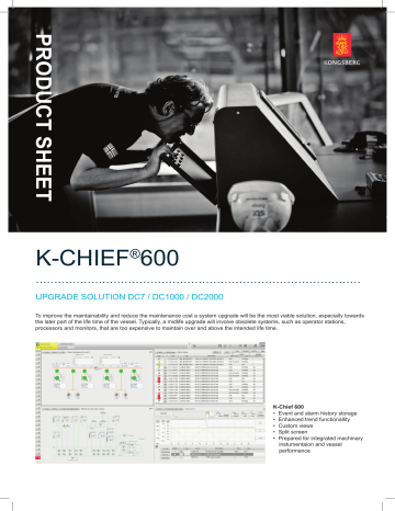 Kongsberg K-Chief 600 Marine automation system Product sheet | Manualzz