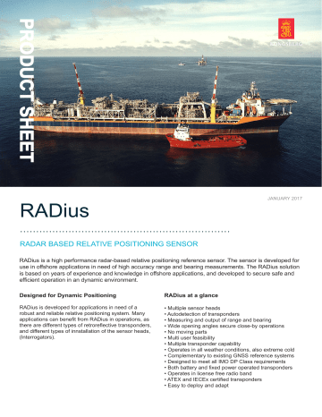 Kongsberg RADius Relative position reference system Product sheet ...