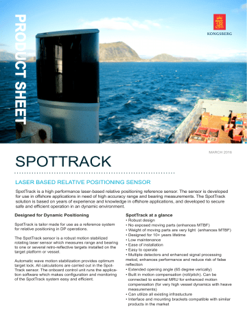 Kongsberg Spottrack Laser-based position reference system Product sheet ...