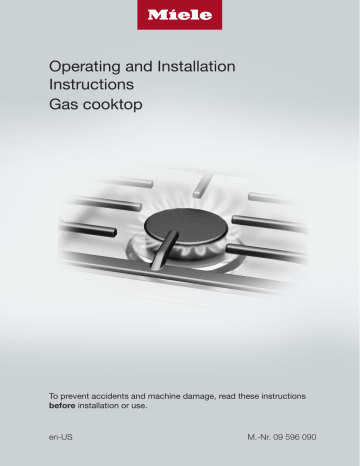 Miele KM 2355 LP Gas cooktop Installation Instructions | Manualzz