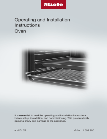 Miele H 7263 BP 24" oven Installation Instructions | Manualzz