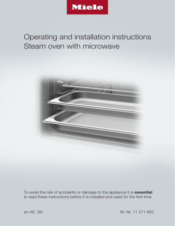 Miele DGM 7440 Steam oven Operating Instructions | Manualzz