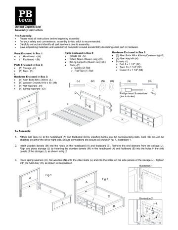 PB Teen Oxford Captain Bed Assembly Instructions | Manualzz