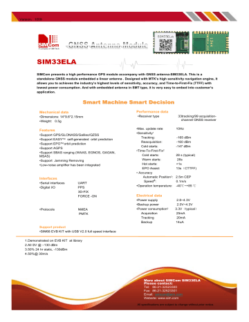 SIMCom SIM33ELA Specification | Manualzz