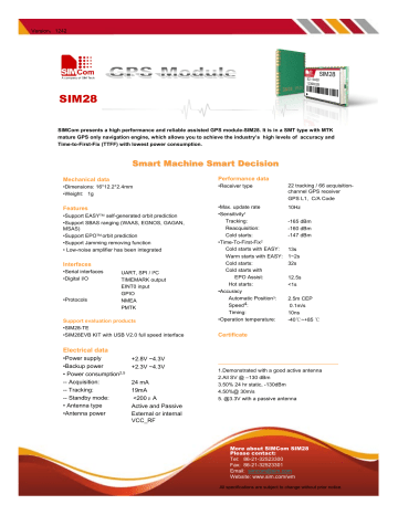 SIMCom SIM28 Specification | Manualzz