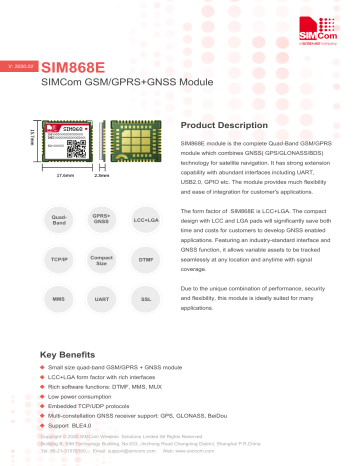 SIMCom SIM868E Specification | Manualzz
