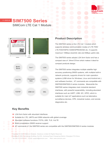 SIMCom SIM7500X Specification | Manualzz