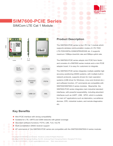 SIMCom SIM7600X-PCIE Specification | Manualzz