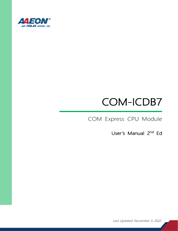 AAEON COM-ICDB7 COM Express Module Manual | Manualzz