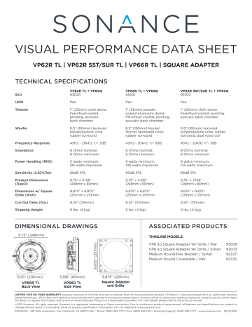 Sonance VP52R UTL Data Sheet | Manualzz