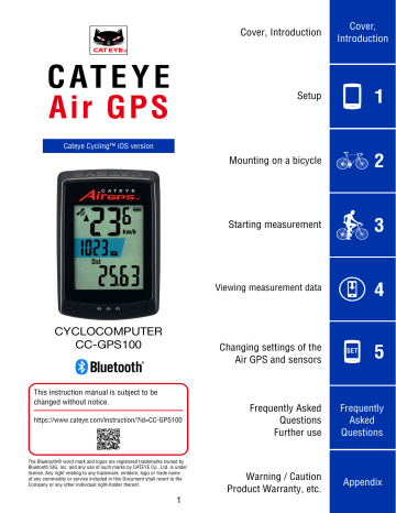 CATEYE AirGPS [CC-GPS100] Computer Manual | Manualzz